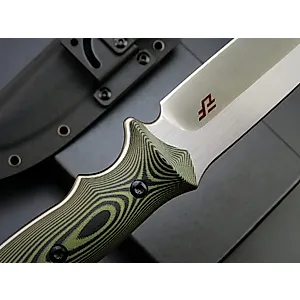 Eafengrow EF128 Fixed Blade Knife DC53 Steel Blade, Two Tone G10 Handle Full Tang Fixed Knifes Straight Knife for Working Camping Hunting Adventure Field EDC Tool Knife(Silver)