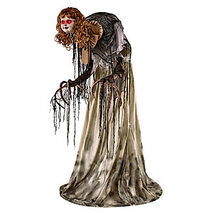 Spirit Halloween 7 Ft Darling Dolly Animatronic | Animated Decoration | Lurching Forward Motion | Blue Light Up LED Eyes | Plays Sounds