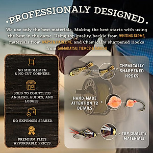 DiscountFlies Pale Morning Dun (PMD) Fly Fishing Flies – Fishing Kit w/24 Nymph Flies + Fly Box – Realistic & Effective Fly Fishing Accessories – Flies for Fly Fishing on Strong, Sharp Hooks