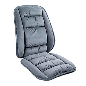 ALIBO Orthopedic Firm Chair Lumbar Support Cushion Set Non-Slip Bottom Coccyx Pads Warm Adjustable Curvature Low Back Pain Relief Relax Pillow for Office,Dinning Chair,Recliners,Sofa and Car Grey