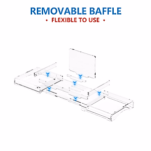 WINFFOR Acrylic Bathtub Tray Expandable Bath Tub Caddy, 32'' Bath Tray for Bathtub Adjustable Caddy Tray with Extending Sides (Clear)
