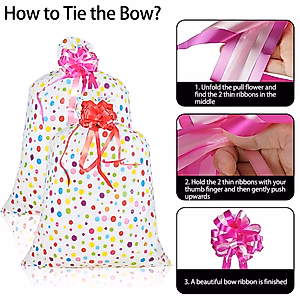 Diueoly 2 Pcs Extra Large Gift Bags 36'' x 48'' Oversized Plastic Storage Bags with Pull Flowers Jumbo Wrapping Bags for Presents Birthday Party Bridal Showers Baby Showers