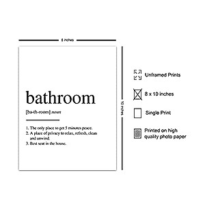 Original Bathroom Definition Typography Wall Art Poster Print - Unique Funny Home Decor for Bath - Makes a Great Inexpensive Gag or Housewarming Gift - 8x10 Photo UNFRAMED