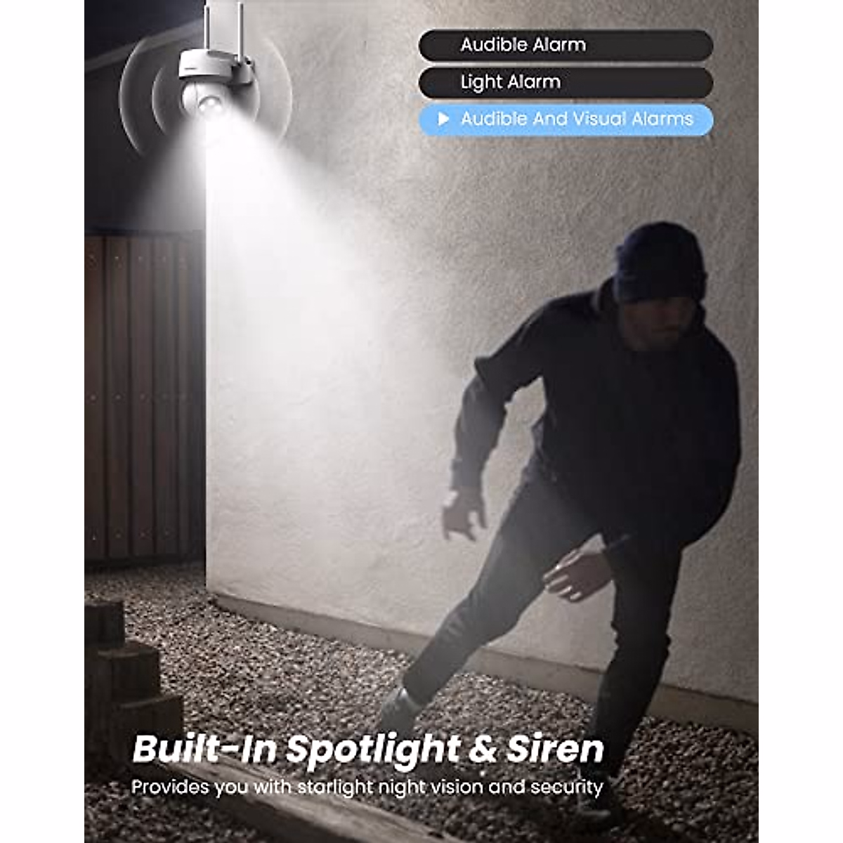 TOAIOHO 2K Security Camera Outdoor, Camera for Home Security Outside with Color Night Vision, Motion Detection and Alarm, 2-Way Talk, IP66 Waterproof, 360°Viewing,SD Card & Cloud Service