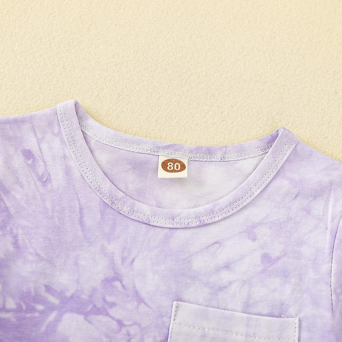 Aruzig Toddler Baby Girl Tie dye Outfit Kids Short SleeveT-Shirt and Shorts 2Pcs Summer Clothes Set for Girls (Purple White, 2-3T)