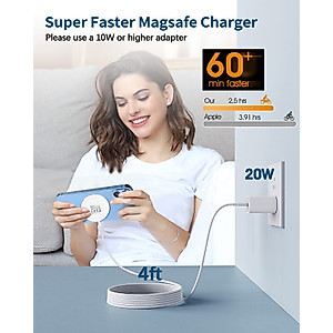 Magnetic Wireless Apple Mag-Safe Charger for iPhone 15/14/13/12 Series, AirPods 3/2/Pro - LED Magnet Pad With Dual Charging Ports