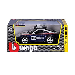 BBURAGO - 1/24 Racing - 2023 Porsche 911 Dakar - New 2024: Metal Racing Vehicle - Interior Details - Opening Doors and Hood - Scale 1/24., B18-28029