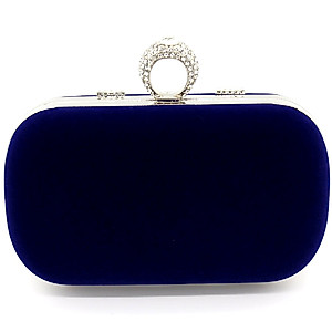 kingluck Evening Bag with Ring Closure Rhinestone Crystal Clutch Purse for Wedding Party