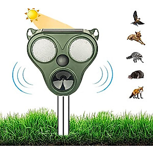 Solar Powered Animal Repellent,Ultrasonic Animal Repeller, Ultrasonic Repellent,Animal Solar USB Charge ,for Cats, Dogs, Squirrels, Rats, Foxes, Martens, Wild Animals,ect