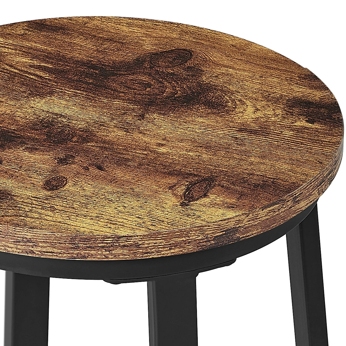 Yaheetech 24 inch Bar Stools Set of 2 Counter Height Stools Industrial Tall Bar Chair Round Backless Counter Stools with Metal Legs & Footrest for Dining Room/Living Room/Kitchen Counter Rustic Brown