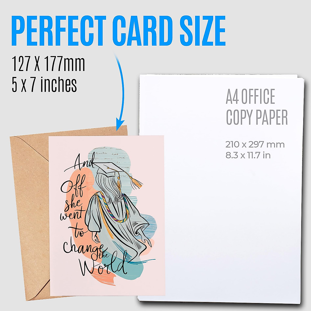 Graduation Card for Her - High School College Graduation Cards 2024 for Women - Masters Degree Congratulations Cards for Girls - Proud of You Card for Daughter, Granddaughter, Sister, Niece - And Off