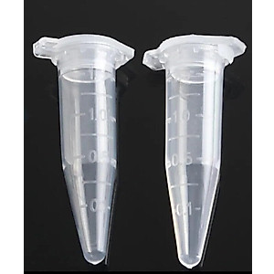 zoomto 1.5ml Microcentrifuge Tubes 500PCS,Centrifuge Tubes with Attached Lid,Clear Conical Micro Centrifuge Small Sample Bottle Vials Container for Lab,Plastic Lab Snap Tubes,Clear Graduation