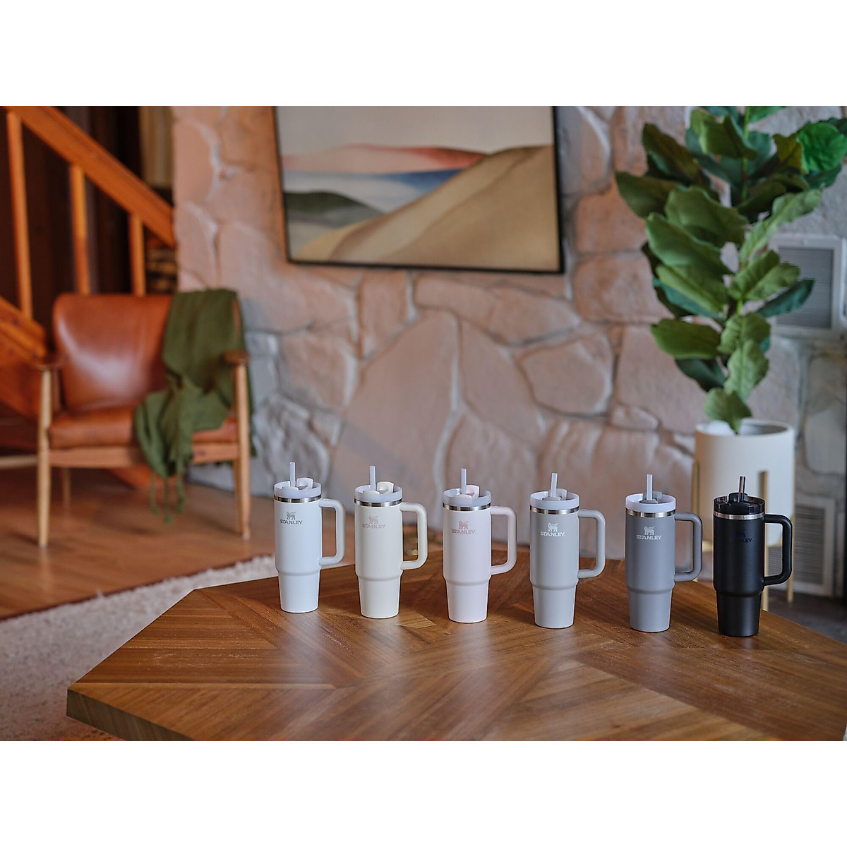 Stanley Quencher H2.0 Tumbler with Handle and Straw 30 oz | Flowstate 3-Position Lid | Cup Holder Compatible for Travel | Insulated Stainless Steel Cup | BPA-Free | Black 2.0