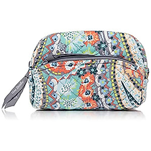 Vera Bradley Women's Cotton Mini Cosmetic Makeup Organizer Bag, Citrus Paisley - Recycled Cotton, One Size