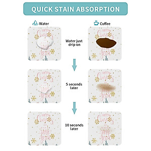 Coffee Mat for Counter,Merry Christmas Happy New Year Pink Snowman Gold Snowflake Absorbent Hide Stain Coffee Bar Mat,Non-slip Coffee Bar Accessories Kitchen Drying Mat Fit Under Coffee Maker