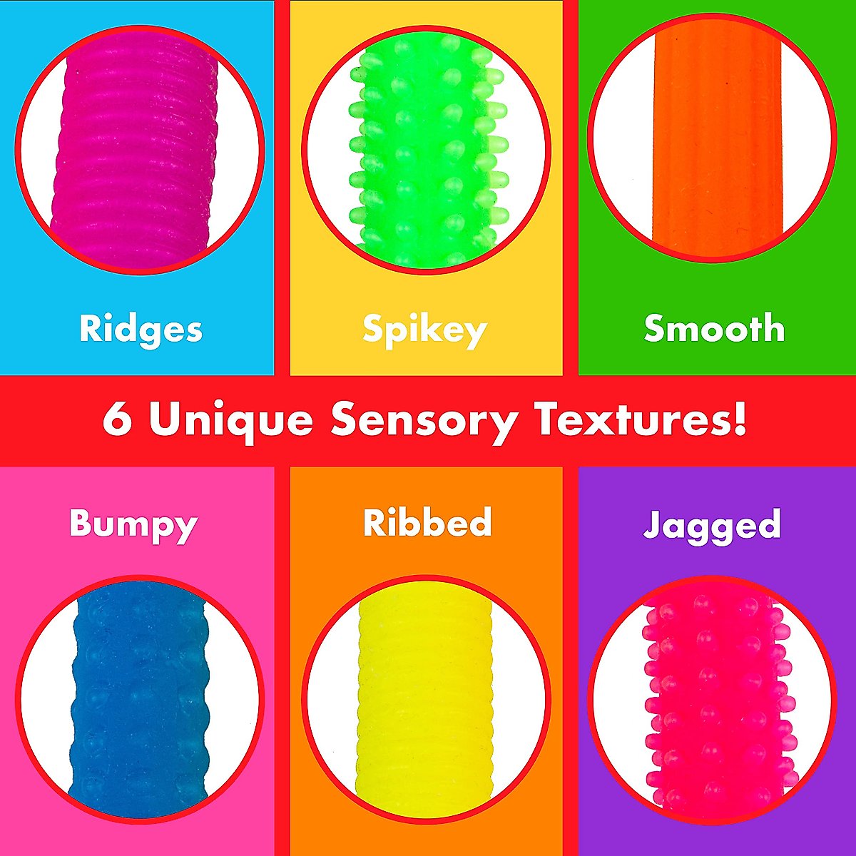 Be Amazing Toys Sense & Grow Textured Stretch Noodles