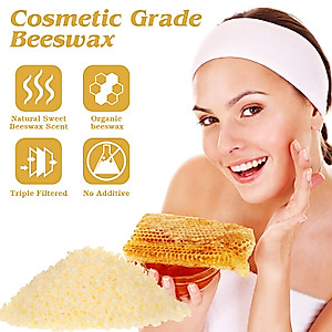 Beeswax Pellets 10LB Cosmetic Beeswax Triple Filtered Beeswax Pastilles for Candle Making Great for DIY Projects Creams Lotions Lip Balm and Soap Making Supplies(10LB)