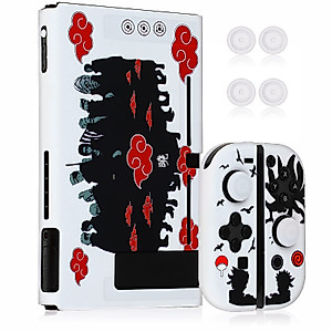 Dockable Protective Case Compatible with Switch, Hard Shell Case Cover for Switch and Joy-Con Controllers with 4 Thumb Grips (Cartoon)