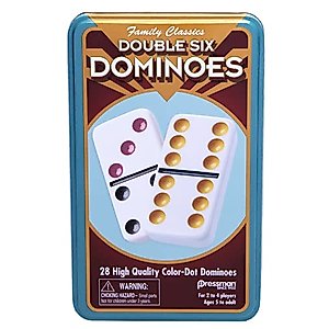 Pressman Double 6 Colored Dominoes, 5"