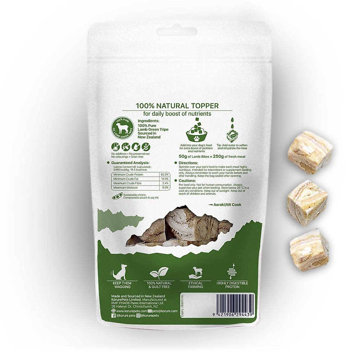 Kōrure Pets Dog Green Tripe Bites