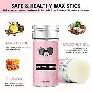 Wax Stick for Hair, Pomade Long-Lasting Wax, Smoothing & Slick Stick for Wigs, Styling Waxes for Fly Away & Edge Frizz Hair (2.7 oz)