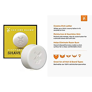 Van Der Hagen Men's Luxury Scented Shave Soap (Pack of 3)