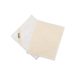 Full Circle Zero Waste Washi Scrubby Cloths, Set of 2 – Absorbent Dual Action Dishcloth with Scrubber Side – Reusable Scrubbing Dish Cloth & Counter Top Cleaning Cloth – Scrubber Dishcloths White