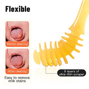 Phanpy Baby Toothbrush, Silicone Baby Tongue Cleaner Newborn, Infant Toothbrush 0-6 Months and 6 to 12 Months, Baby First Toothbrush, Oral Cleaner, Baby Mouth Cleaner