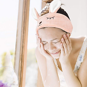 Ergonflow 4 Pack Animal Coral Fleece Spa Headband Makeup Headband Cosmetic Headband for Washing Face Wash Headband Cosmetic Headband Shower Headbands