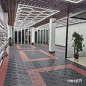 Neatfi LED Car Garage Light, Ceiling Light, Shop Light for Car Detailing, Garage, Workshop and Gym (15 Hex Grids, Cool White)