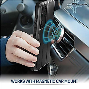 VENA vCommute Wallet Case Compatible with Samsung Galaxy S21 Ultra (6.8"-inch), (Military Grade Drop Protection) Flip Leather Cover Card Slot Holder with Kickstand - Space Gray