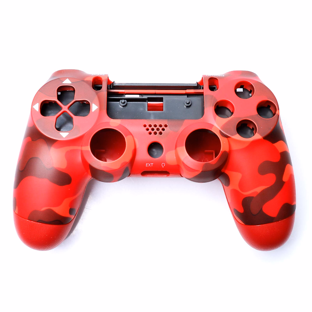 HUAYUWA Plastic Game Controller Housing Cover with Buttons Replacement Set Fit for Playstation 4 Slim 4.0 JDM-040 (V1 Version), Camouflage Red