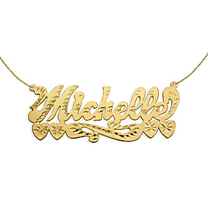 24K Gold Plated Sterling Silver Name Handcrafted Designer Personalized Custom name necklace with Name of Your Choice - Made in USA