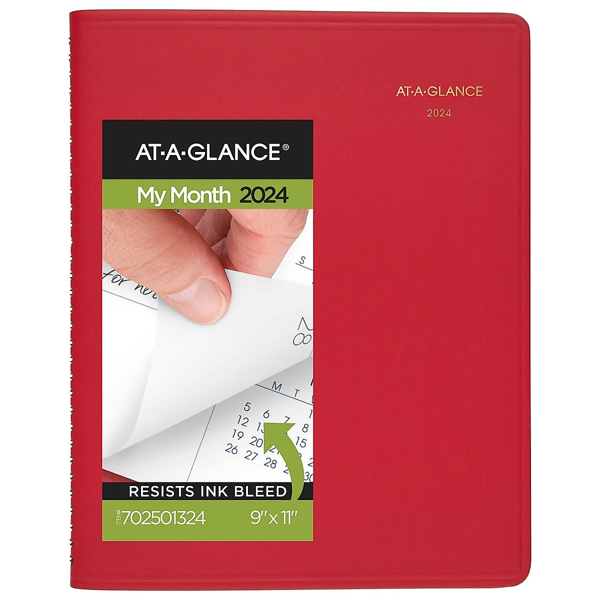AT-A-GLANCE Fashion 2024 Monthly Planner, 9" x 11", Large, Red (702501324)