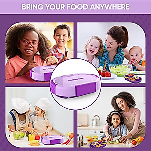 Beneflix Bento lunch box for kids Leak-Proof, 6-Compartment - Ideal Portion Sizes for Ages 3 to 7 - BPA-Free, Dishwasher Safe, Food-Safe Materials