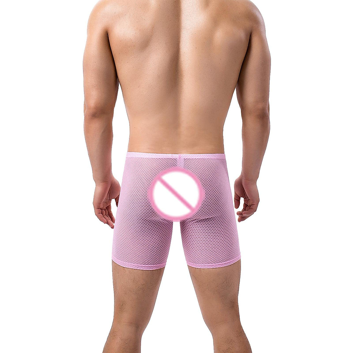 Men Breathable Underwear See Through Boxer Briefs Sheer Mesh Shorts Soft Underpants Lingerie Transparent Pants Pouch Undies Jockstrap Stretch Comfort Pajamas Long sweater cotton vibrators M91-Pink