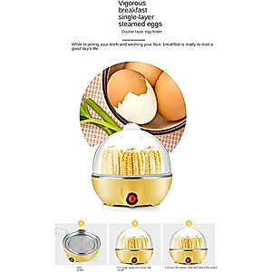 YANPHCE Double structured egg steamer Electric Egg Boiler Cooker Hard Boiled Egg Cooker (Yellow)