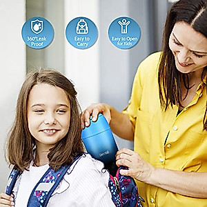 17 oz Insulated Lunch Containers Hot Food Jar, Wide Mouth Lunch Thermos for Hot Food Kids Adults, Vacuum Stainless Steel Thermos Lunch Box With Handle Folding Spoon for School, Office, Travel