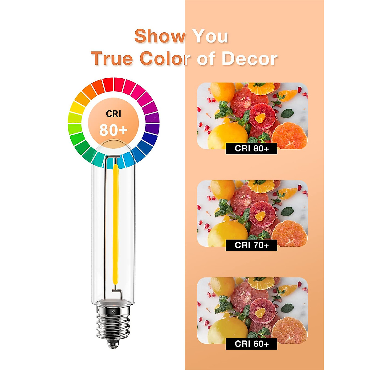 LED Replacement Bulbs 1W T13, 4 Pack Waterproof E12 Screw Base for Outdoor LED String Lights Shatterproof, for Indoor and Outdoor Use