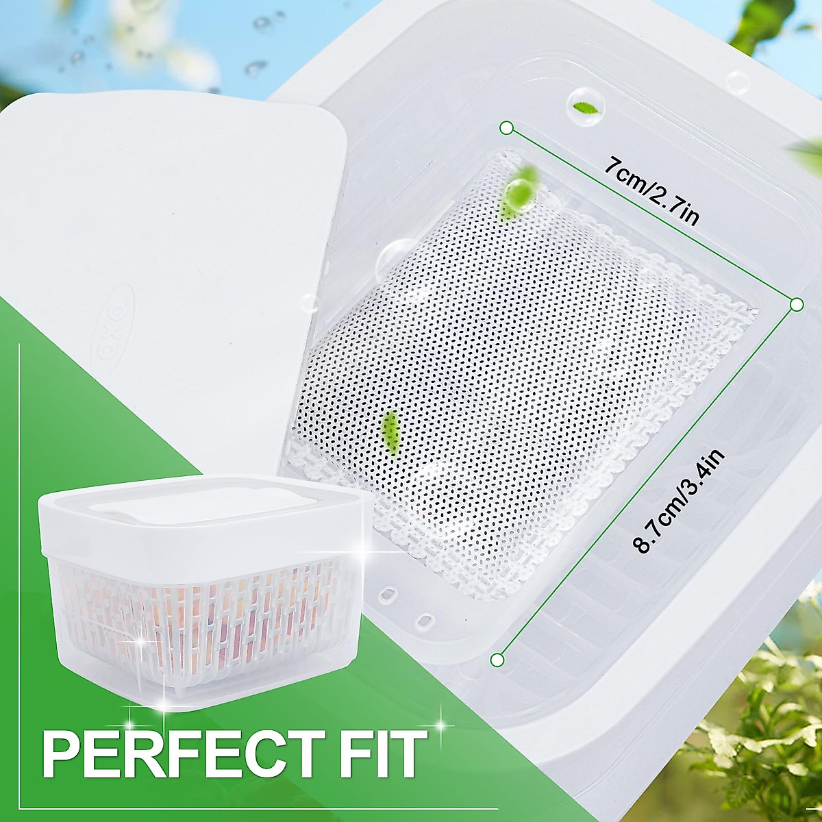 PROKITCHEN Carbon Filter Refills Compatible with OXO Greensaver Produce Keeper & Crisper Inserts, Compatible with Bluapple Produce Saver Balls, Filter Refill Bags, Keep Fresh Packet Refills, 8PCS