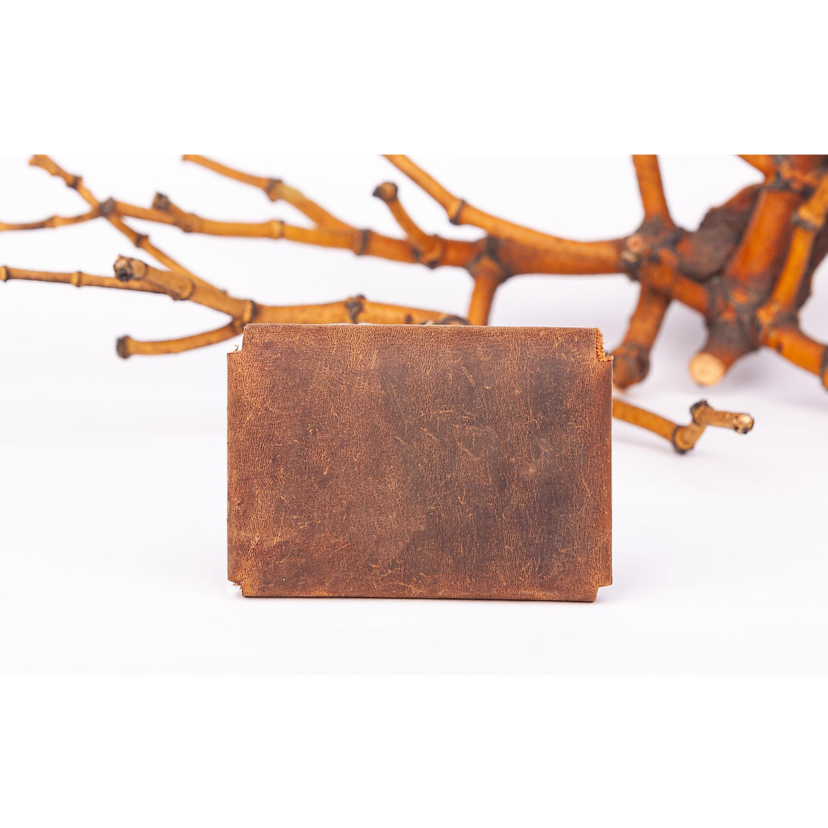 Handmade Card Holder, Minimalist Card Case, Slim Wallet, 100% Leather, Wallet with Card Holder, Minimalist Design (Brown)