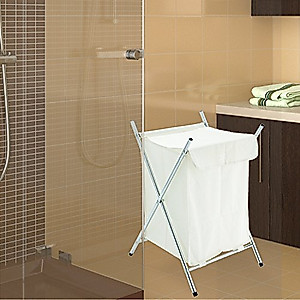 Furinno Wayar Foldable Laundry Basket, Chrome