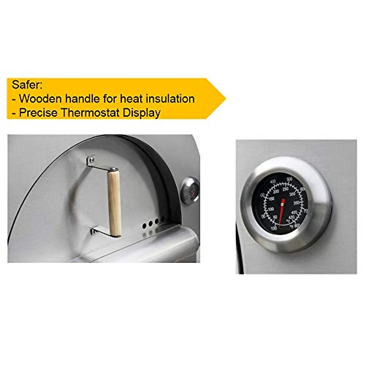 32.5" Wood Fired Stainless Steel Artisan Pizza Oven or Grill, Outdoor or Indoor