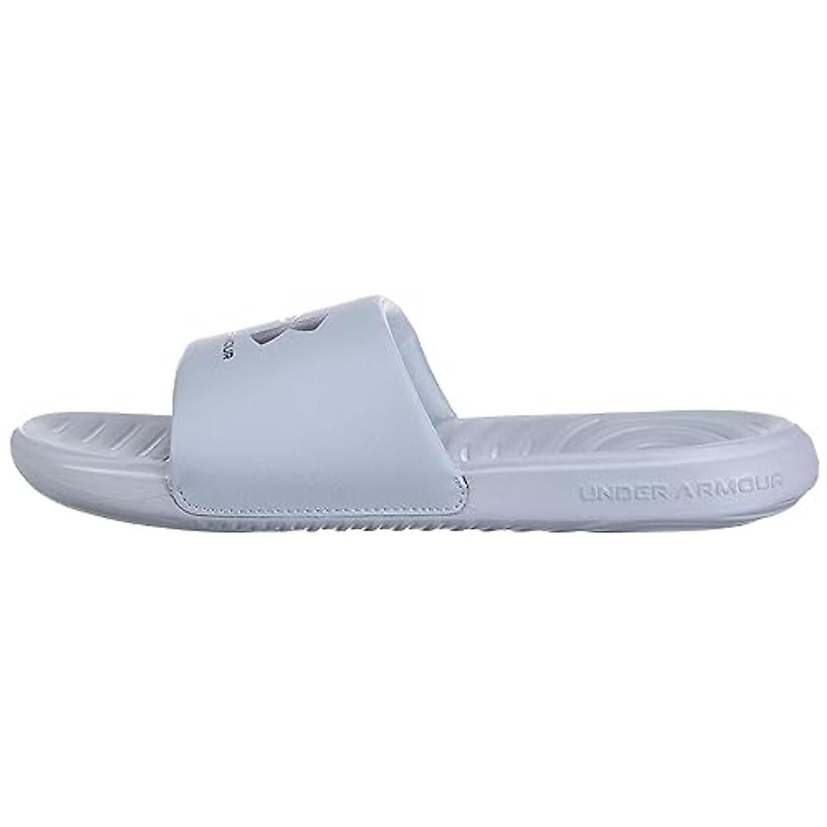 Under Armour Men's Ansa Fixed Strap Slide Sandal, (404) Harbor Blue/Harbor Blue/Metallic Downpour Gray, 13