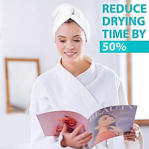 BONDI HOME SPA Microfiber Hair Towel - Extra Large Wet Hair Towel Wrap (42 x 22) - Anti-Frizz, Fast Hair Drying Towel - Perfect for Long, Thick or Curly Hair (Rectangle)