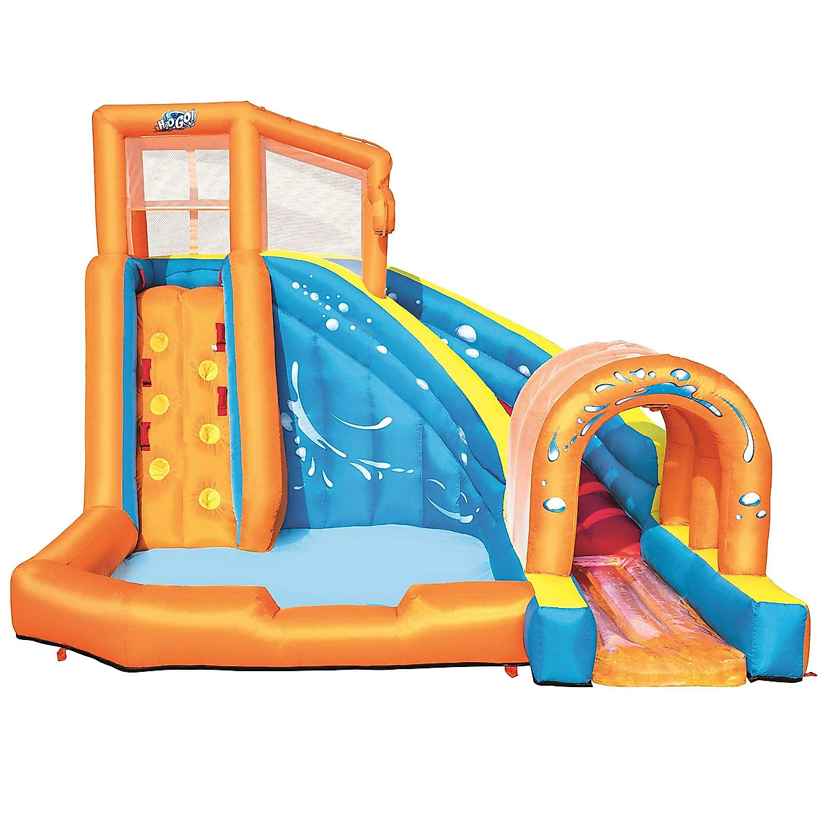 Bestway Hurricane Tunnel Blast Inflatable Water Park Play Center | Includes Big Water Slide, Water Blob, Climbing Wall, and Pool Area | Outdoor Summer Fun for Kids & Families