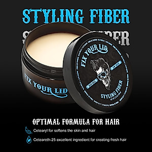 Fix Your Lid Styling Fiber for Men's Hair – High Hold and Low Shine with Matte Finish – Hair Fiber for all Mens Hair Types & Styles - Easy To Wash Out - 1.7 Oz