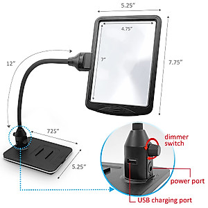 M MAGDEPO 4X Gooseneck Magnifying Lamp Lighting with 28 SMD LEDs, Table Desktop Stand Magnifier Hands-Free for Hobby, Sewing, Crafts, Close Work, etc.