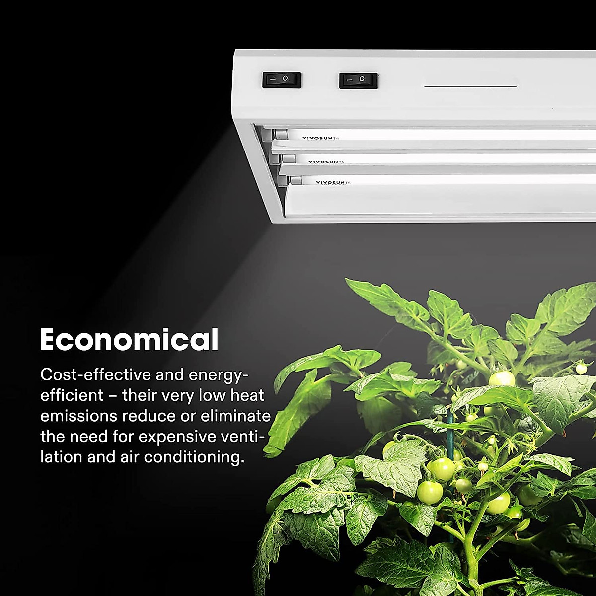 VIVOSUN T5 Grow Light Bulbs 4 Ft 46 Inches, 54W 6500K HO Fluorescent Tubes Light Bulbs, Cool White T5 Bulb for 46 Inches T5 Light Fixtures, T5 Grow Lights for Indoor Plants, 4 Ft 54W Pack of 5