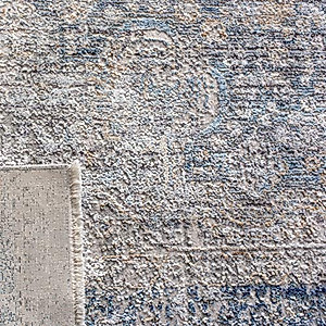SAFAVIEH Dream Collection 2'6" x 4' Grey/Blue DRM410K Vintage Oriental Distressed Premium Viscose Accent Rug